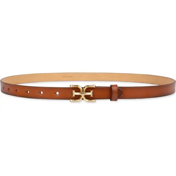 Sam Edelman Double E Logo Leather Belt - Tan