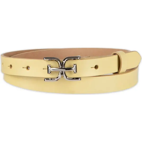 Sam Edelman Double E Logo Leather Belt - Yellow