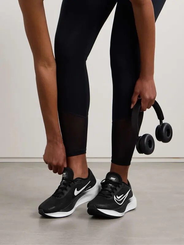 Nike Zoom Fly 5 Rubber-trimmed Mesh Sneakers - Black