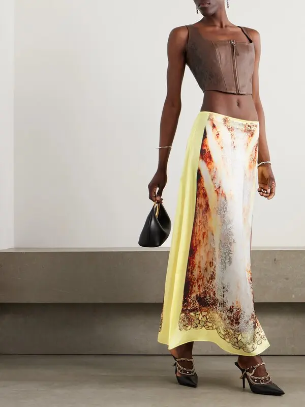 Y/project Printed Satin Maxi Skirt