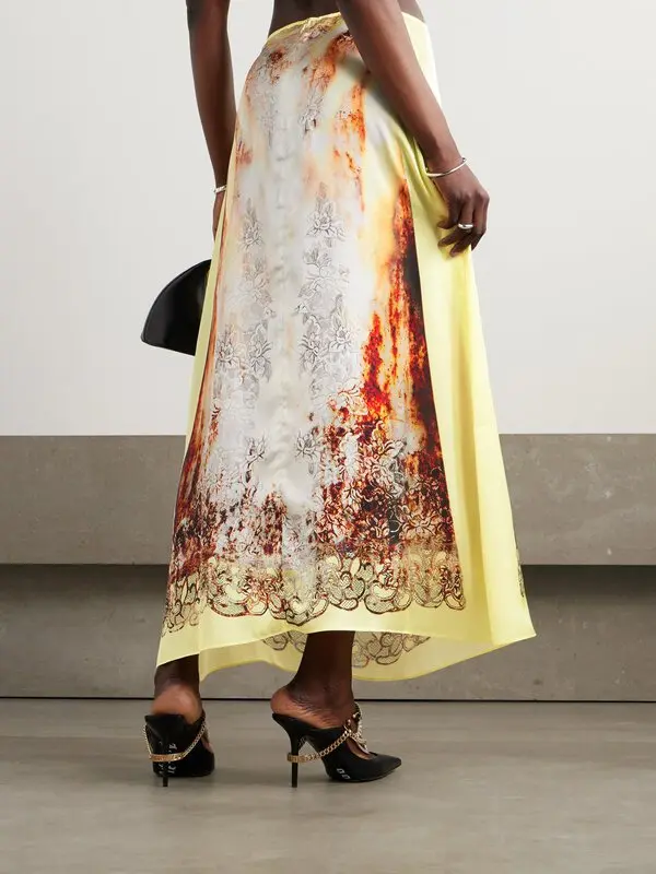Y/project Printed Satin Maxi Skirt
