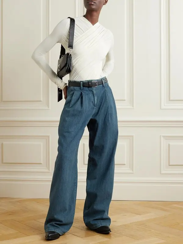 GOLDEN GOOSE Embellished High-rise Wide-leg Jeans - Blue