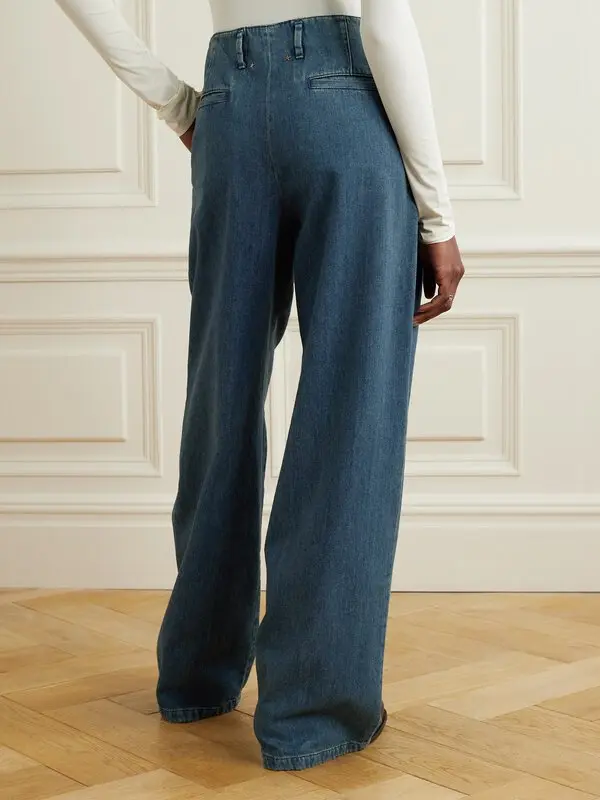 GOLDEN GOOSE Embellished High-rise Wide-leg Jeans - Blue
