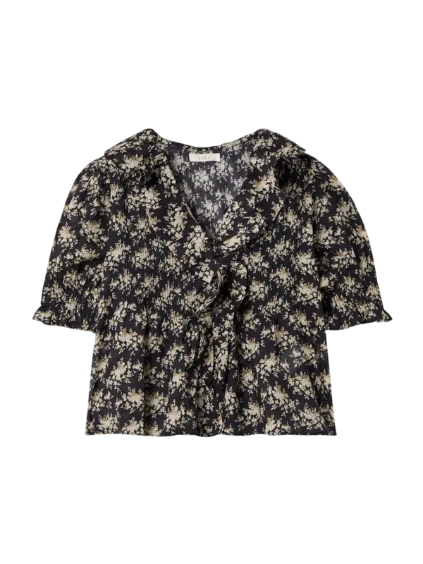 DÔEN Henri Ruffled Pintucked Floral-print Organic Cotton-voile Top - Multi