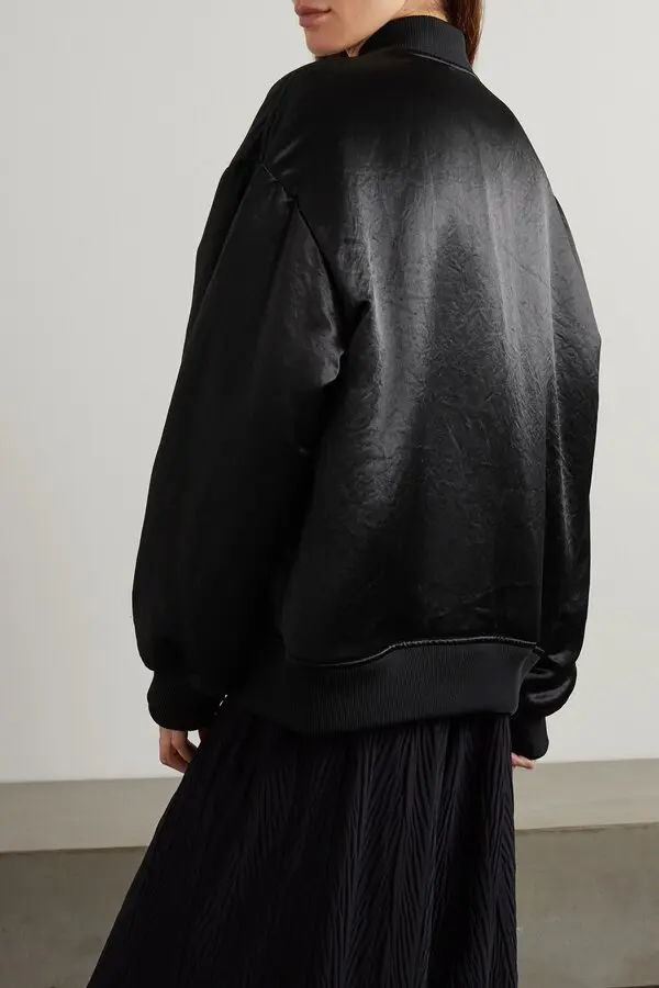 Buy Max Mara Leisure Imelde Oversized Crinkled-satin Bomber Jacket