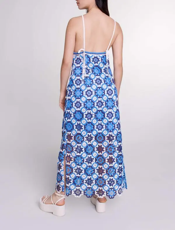 Maje Three-tone Crochet Dress