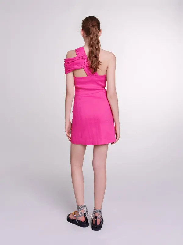 Maje Asymmetrical Linen Dress