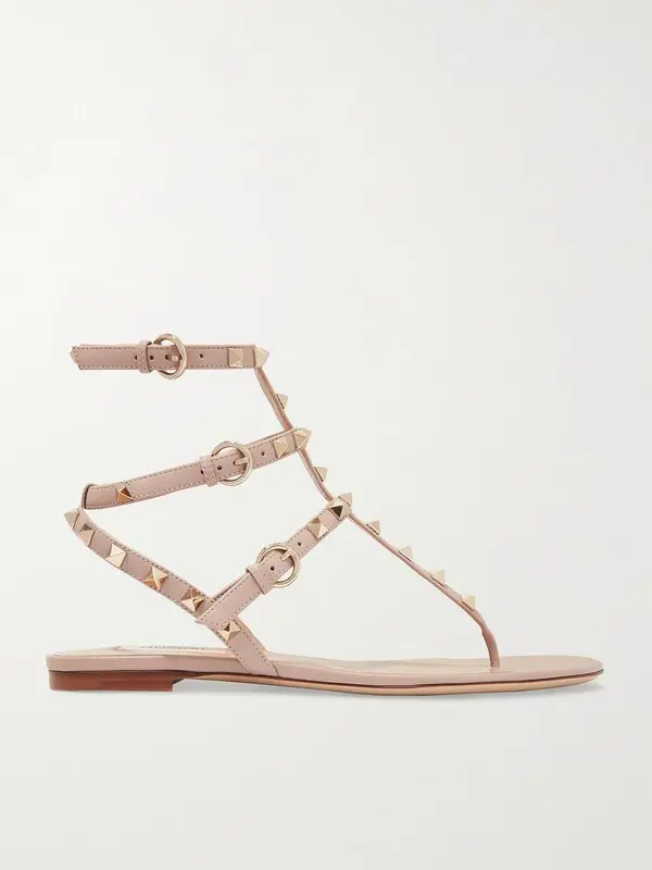 Valentino Garavani Rockstud Leather Sandals - Pink