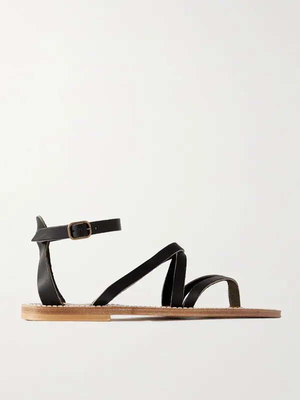K.JACQUES Epicure Leather Sandals - Black