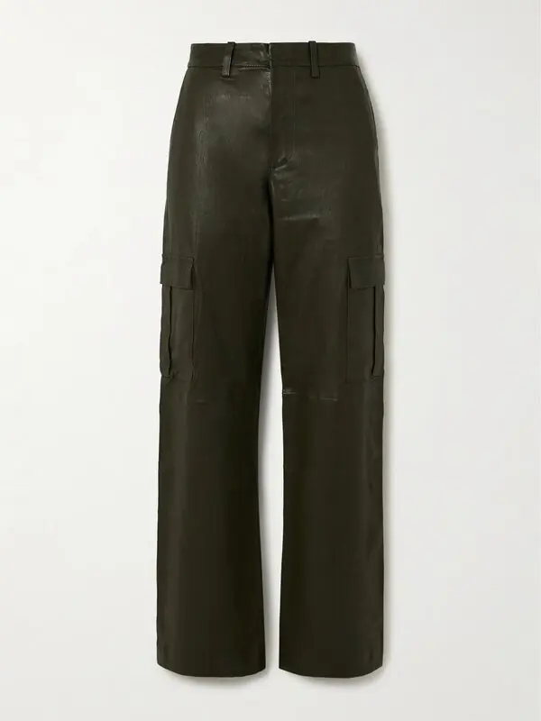 Sprwmn Leather Wide-leg Cargo Trousers