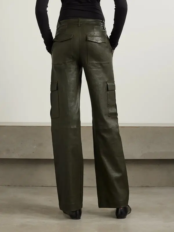 Sprwmn Leather Wide-leg Cargo Trousers
