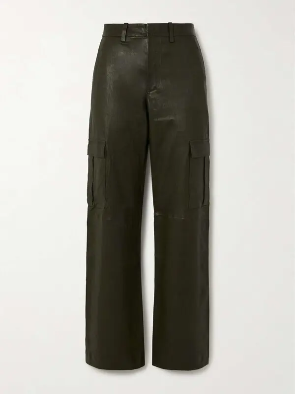 Sprwmn Leather Wide-leg Cargo Trousers