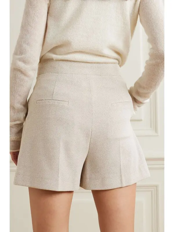 Max Mara Jessica Pleated Cotton Shorts - Beige