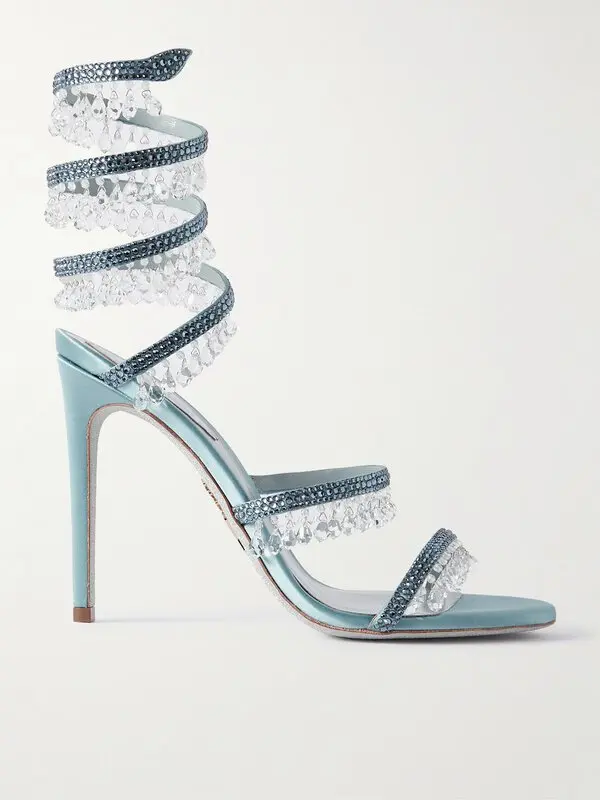 Rene Caovilla Chandelier Crystal-embellished Sandals - Blue