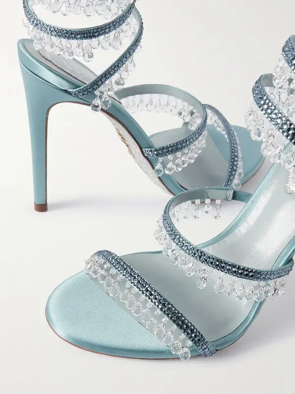 Rene Caovilla Chandelier Crystal-embellished Sandals - Blue