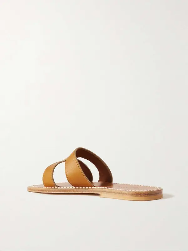 K.JACQUES Menandre Cutout Leather Slides - Tan