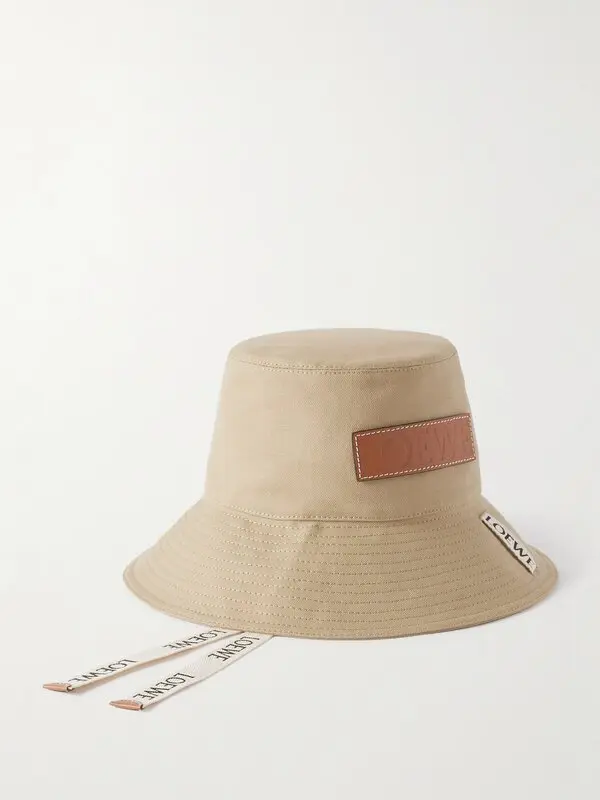Loewe Logo-appliquéd Cotton-canvas Bucket Hat - Brown