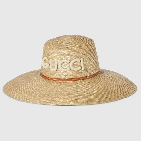 Gucci Straw Wide-Brim Hat Beige Editorialist