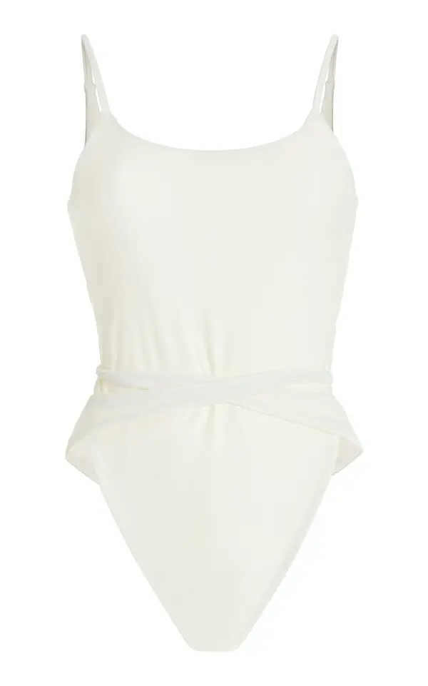 MARE PERPETUA Essential Tie-detailed Open Back One-piece Swimsuit - Ivory