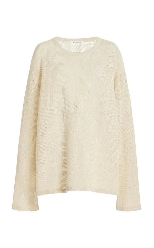 SLVRLAKE Oversized Waffle-knit Cotton Top Xs