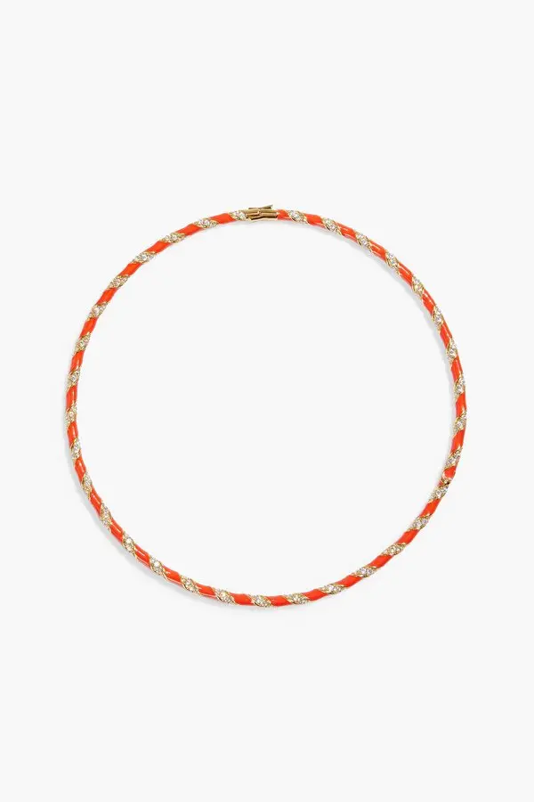 Zimmermann Gold-tone, Crystal And Enamel Choker - Red