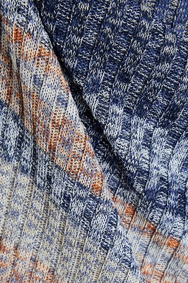Zimmermann Striped Ribbed-Knit Midi Dress In Blue - 50% Off | Editorialist
