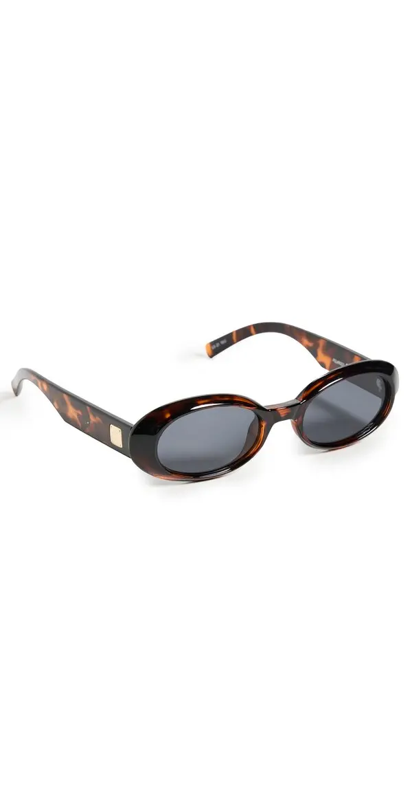 Le Specs Oval Frame Sunglasses - Dark Tort