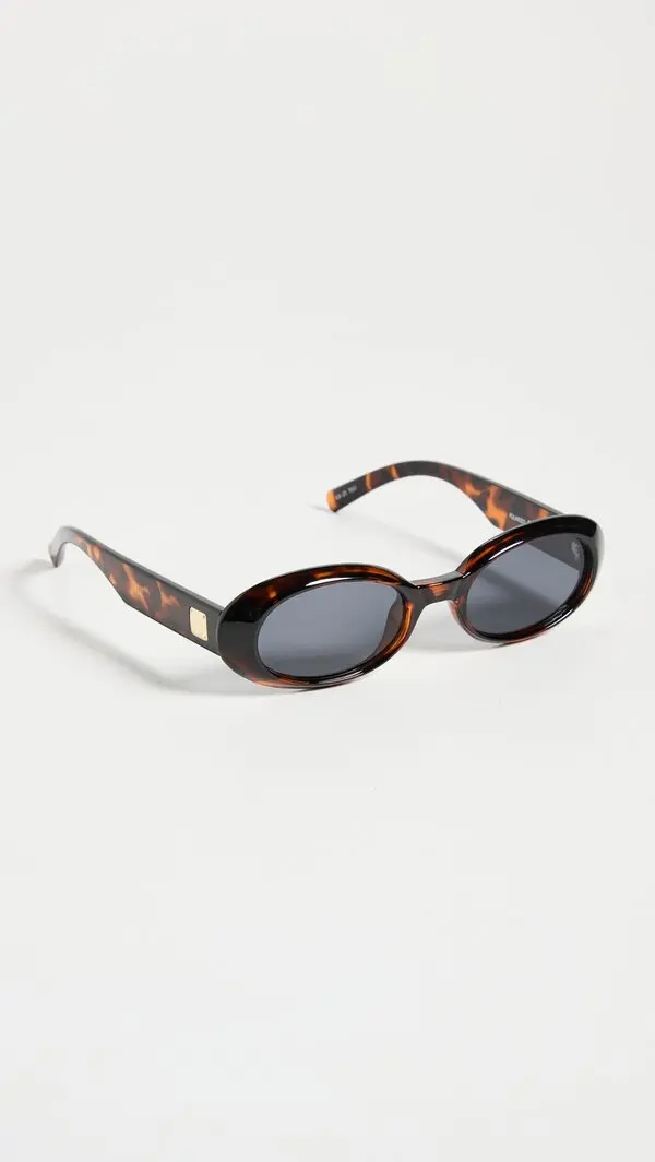 Le Specs Oval Frame Sunglasses - Dark Tort