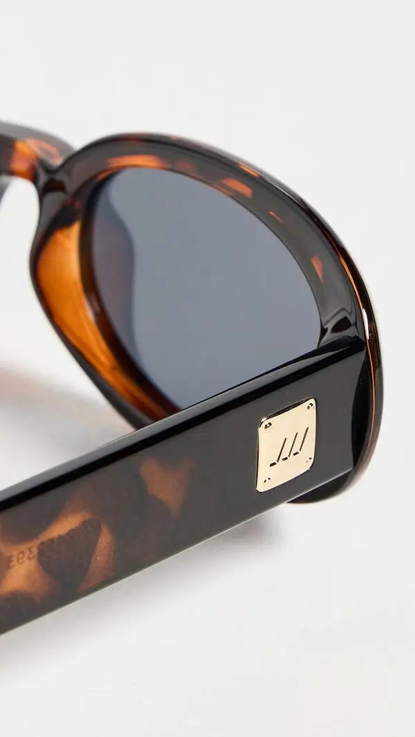 Le Specs Oval Frame Sunglasses - Dark Tort