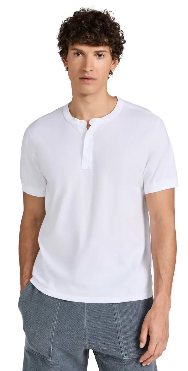 S.k.u. Short Sleeve Pima Henley - White