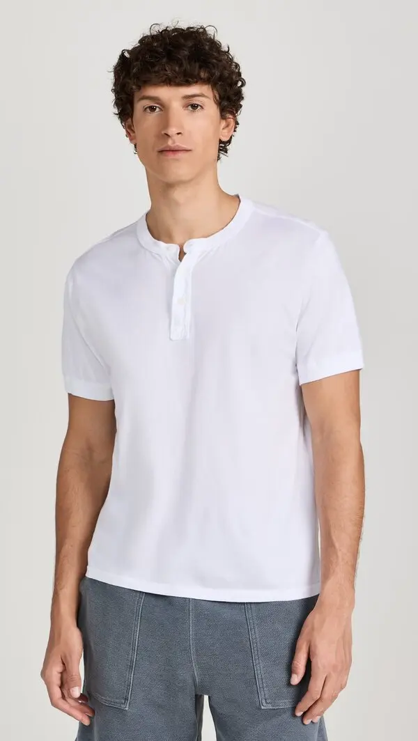 S.k.u. Short Sleeve Pima Henley - White