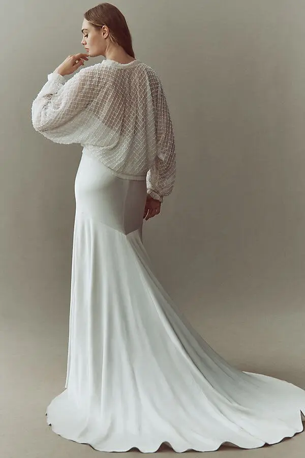 beaded topper for wedding dress Geometric Beaded Top - Elopement