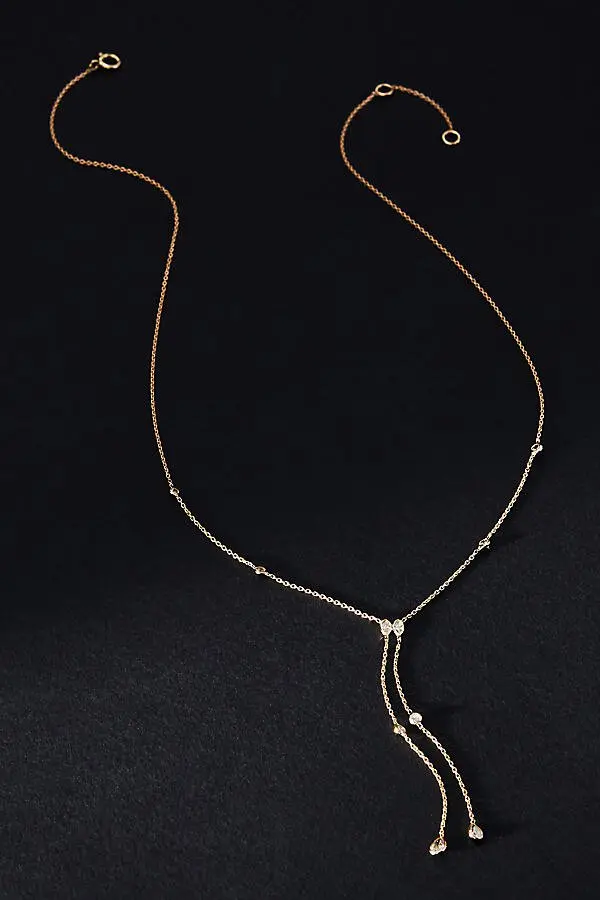 Anthropologie Double Chain Diamond Y-neck Necklace - Gold