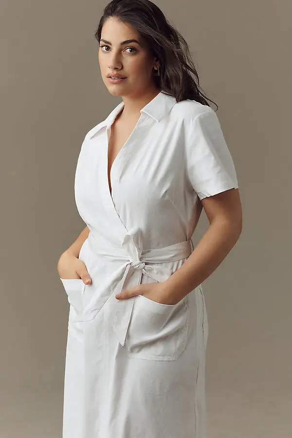 maeve short sleeve smocked midi shirt dress Alice_Choi on LTK
