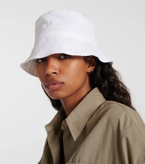 Ruslan Baginskiy Monogram Linen Bucket Hat