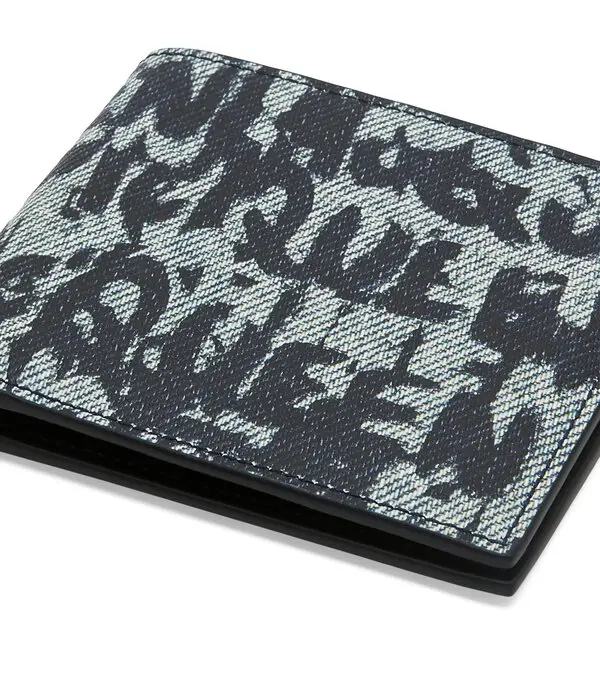 Alexander McQueen Leather Graffiti Logo Bifold Wallet