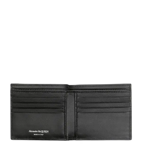 Alexander McQueen Leather Graffiti Logo Bifold Wallet