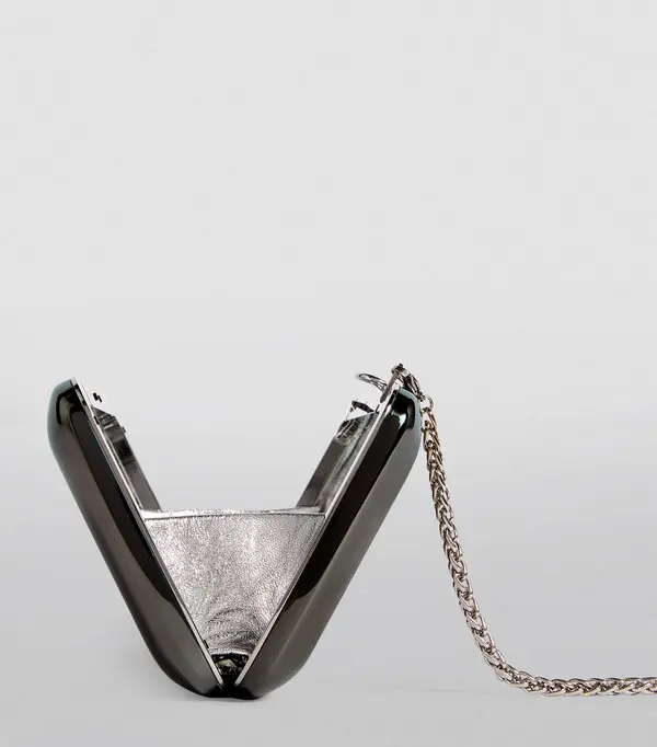 Jeffrey Levinson Finley Mirrored Clutch Bag - Silver