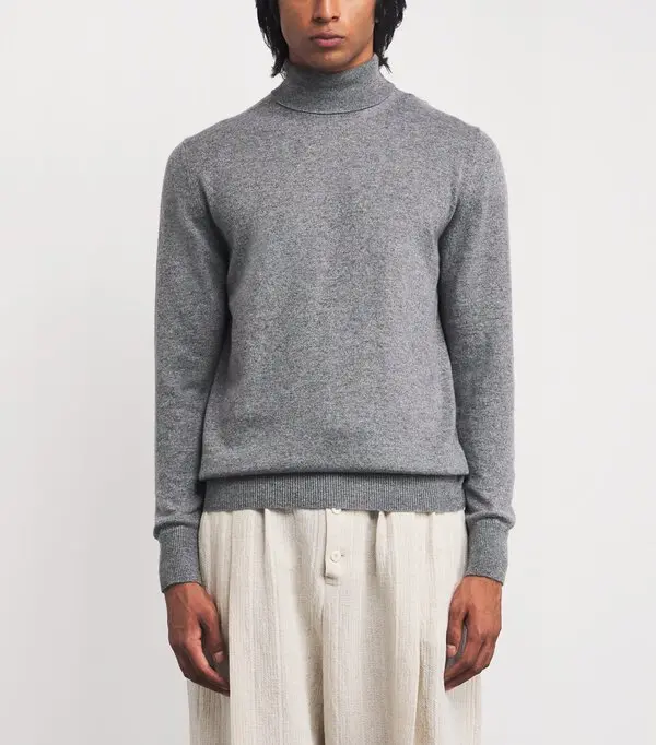 LARDINI Cashmere Rollneck Sweater - Grey