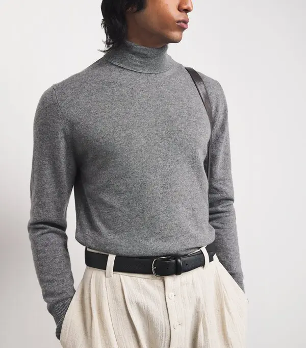 LARDINI Cashmere Rollneck Sweater - Grey