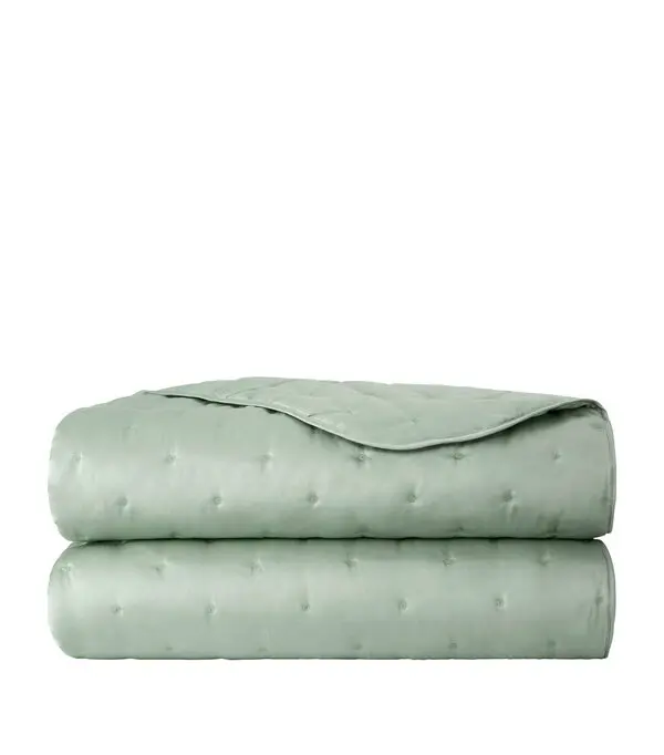 YVES DELORME Triomphe Super King Bed Cover - Green