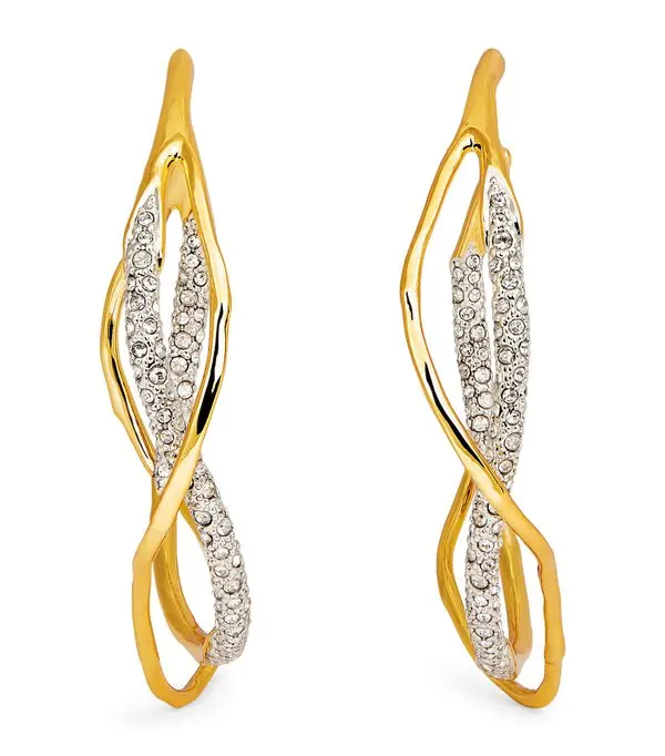 Alexis Bittar Plated Pavé Crystal Intertwined Hoop Earrings - Gold