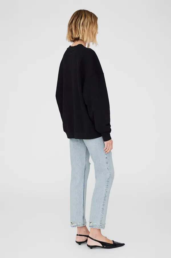 ANINE BING Miles Oversized Sweatshirt Letterman - Black