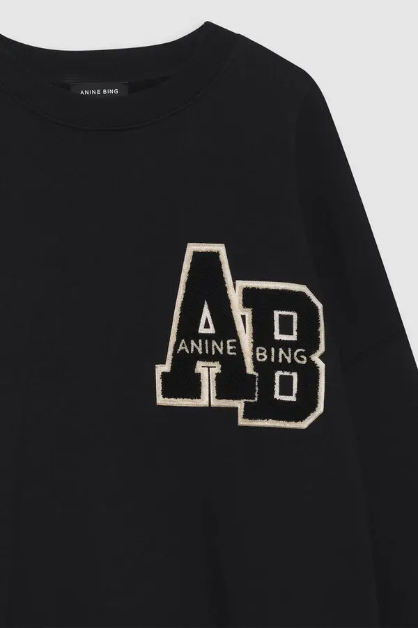 ANINE BING Miles Oversized Sweatshirt Letterman - Black
