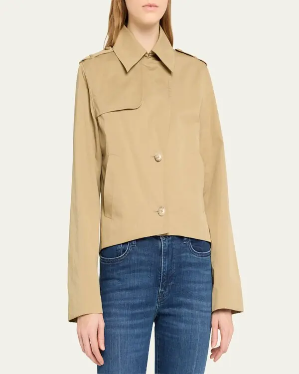 FRAME Short Trench Jacket - Khaki