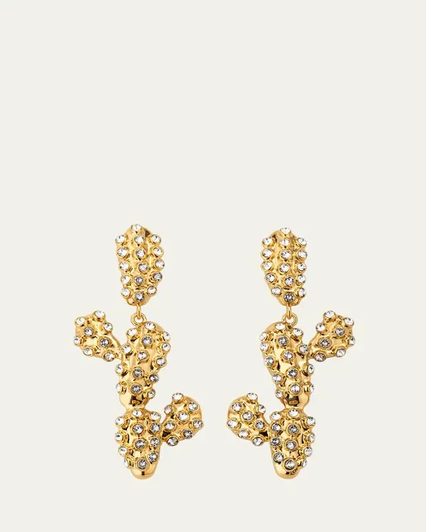 Oscar De La Renta Cactus Garland Dangle Earrings - Gold