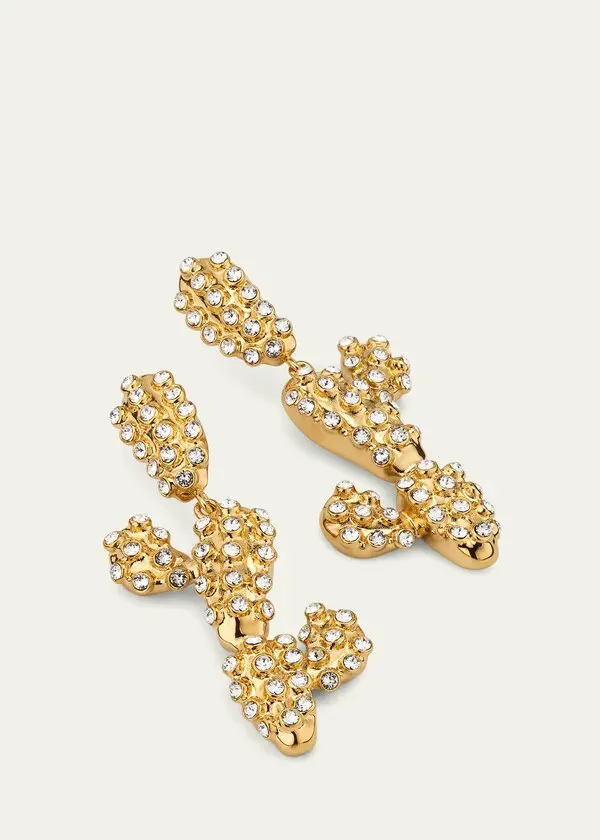 Oscar De La Renta Cactus Garland Dangle Earrings