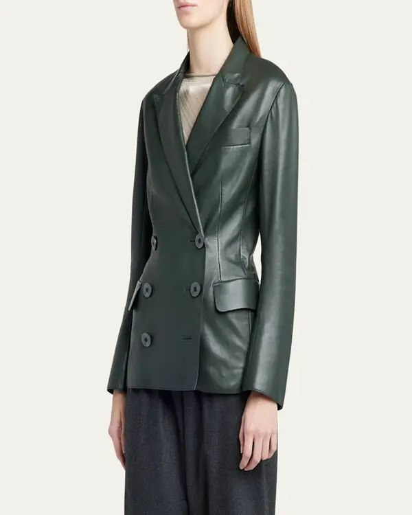 Giorgio Armani Tailored Leather Blazer Jacket