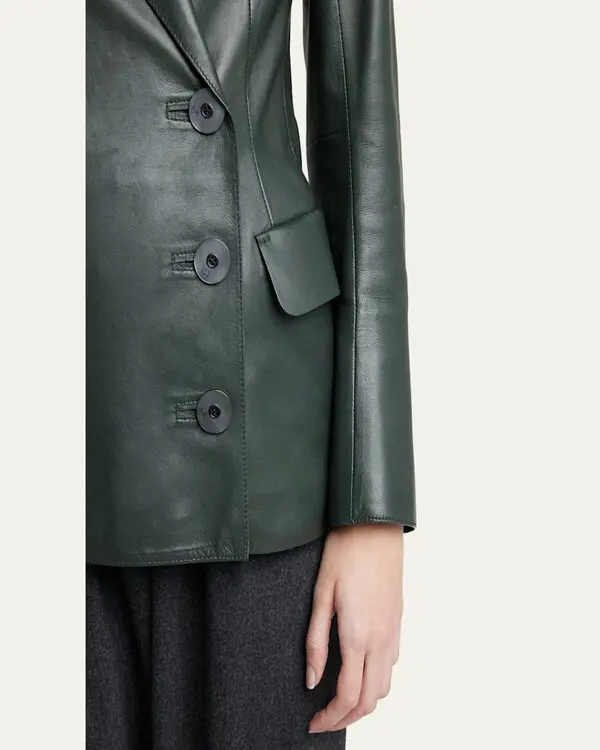 Giorgio Armani Tailored Leather Blazer Jacket