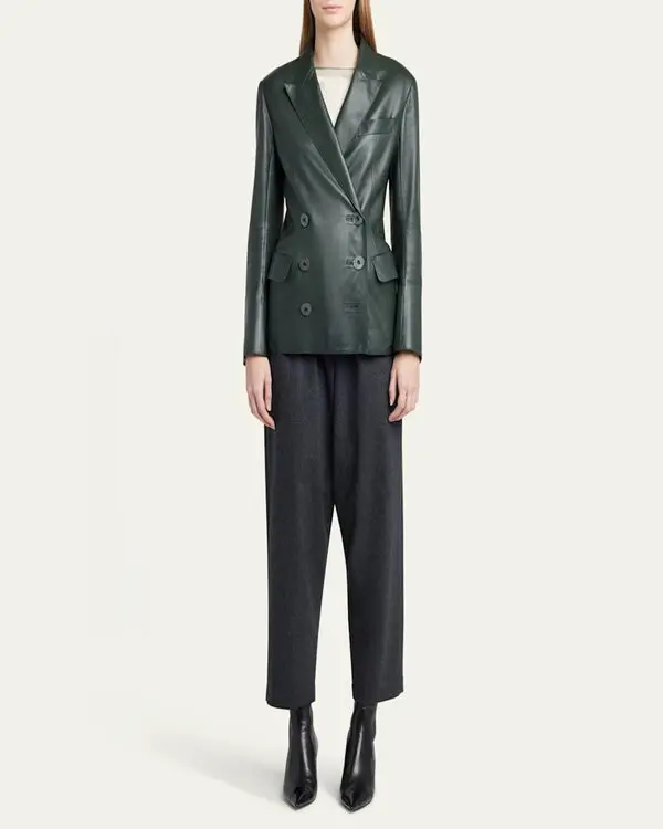 Giorgio Armani Tailored Leather Blazer Jacket